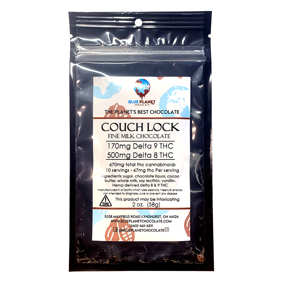 Couch Lock Delta-9 + Delta-8 Milk THC Chocolate Bar | Chagrin Valley ...